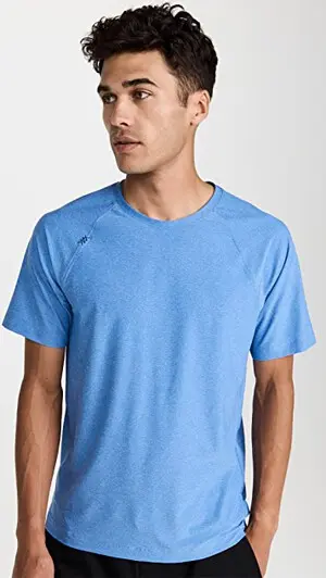 RHONE Reign Short Sleeve Tee Ice Blue Space Dye