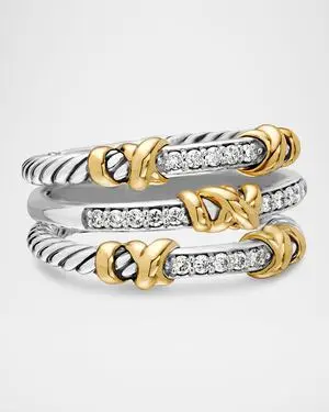 David Yurman Helena Ring With Diamonds And 18k Gold - Silver & Gold