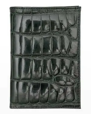 ABAS Traditional Alligator Passport Holder Evergreen