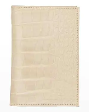 ABAS Traditional Alligator Passport Holder Ivory