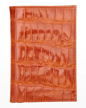 ABAS Traditional Alligator Passport Holder Orange
