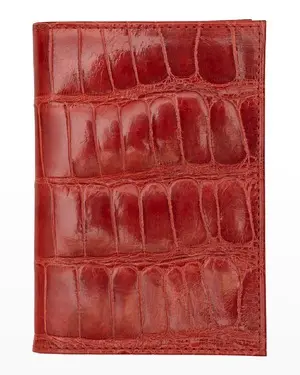 ABAS Traditional Alligator Passport Holder Red