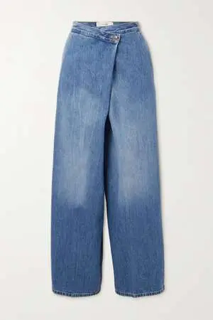 THE ROW Tunna Asymmetric High-rise Wide-leg Jeans