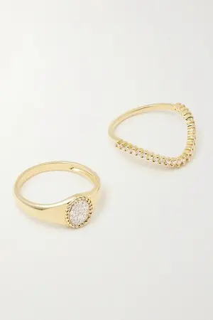 Yvonne Léon 9-karat Diamond Signet Ring Set