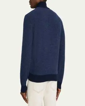 Ralph Lauren Purple Label Cashmere Half-zip Sweater - Navy