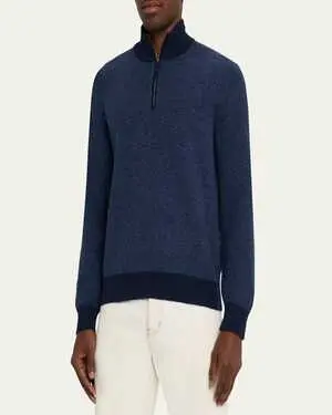 Ralph Lauren Purple Label Cashmere Half-zip Sweater - Navy