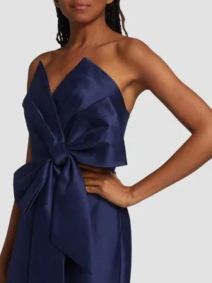 Badgley Mischka Strapless Bow Gown