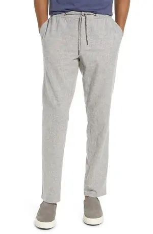 Nordstrom Linen & Cotton Blend Drawstring Pants - Grey Castlerock