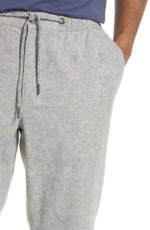 Nordstrom Linen & Cotton Blend Drawstring Pants - Grey Castlerock