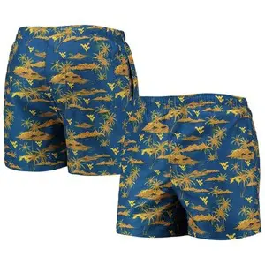 FOCO West Virginia Mountaineers Island Palm Swim Trunks - Navy