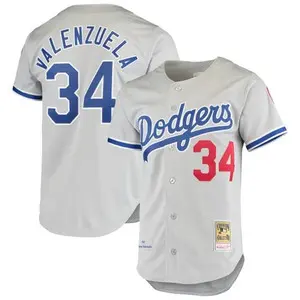 Mitchell & Ness Fernando Valenzuela Los Angeles Dodgers Road 1981 Cooperstown Collection Authentic Jersey - Gray
