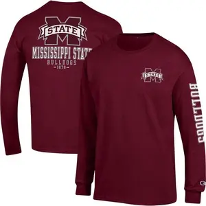 Champion Mississippi State Bulldogs Team Stack Long Sleeve T-shirt - Maroon