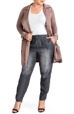 STANDARDS & PRACTICES Louise High Rise Pleat Denim Crop Pants
