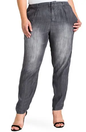 STANDARDS & PRACTICES Louise High Rise Pleat Denim Crop Pants