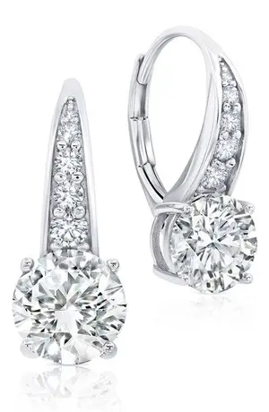 CRISLU Cubic Zirconia Pavé Drop Earrings - Platinum