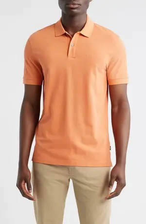 BOSS Pallas Cotton Polo Bright Orange