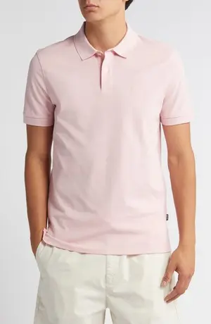 BOSS Pallas Cotton Polo Light Pink