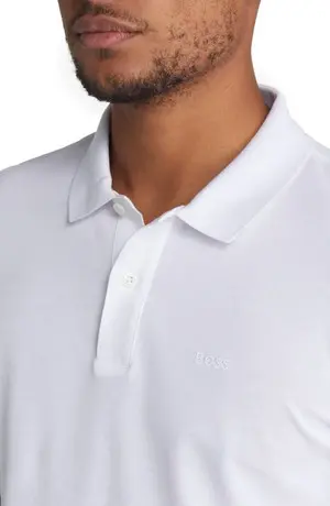 BOSS Pallas Cotton Polo - White