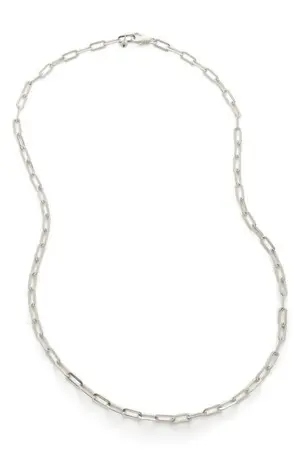 Monica Vinader Deco Paper Clip Chain Necklace - Silver