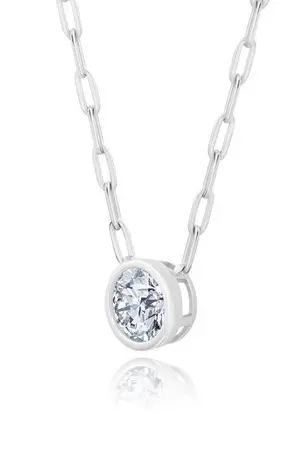 CRISLU Bezel Set Zirconia Pendant Necklace