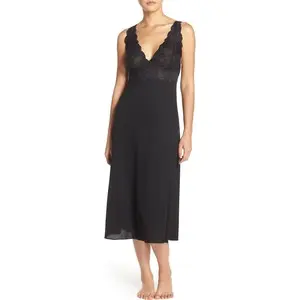 Natori Zen Floral' Nightgown - Black