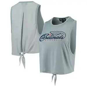 THE WILD COLLECTIVE St. Louis Cardinals Open Back Twist-tie Tank Top - Light Blue