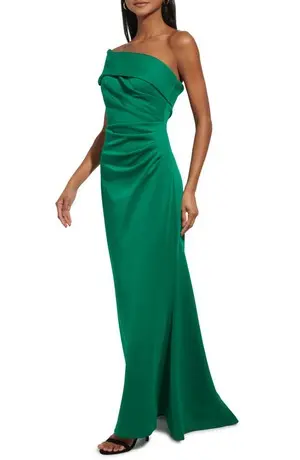 Eliza J Off-the-shoulder Fit & Flare Gown - Green