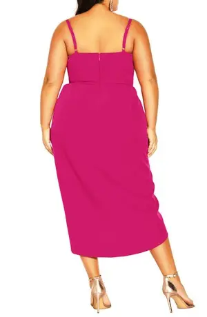City Chic Sassy Dress - Shock Pink
