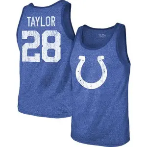 MAJESTIC THREADS Jonathan Taylor Heathered Indianapolis Colts Player Name & Number Tri-blend Tank Top - Royal