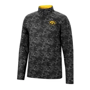 COLOSSEUM Iowa Hawkeyes Quarter-zip Jacket - Black