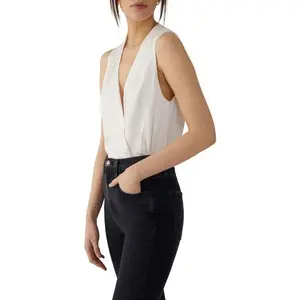 FAVORITE DAUGHTER The Date Sleeveless Wrap Bodysuit - Ivory