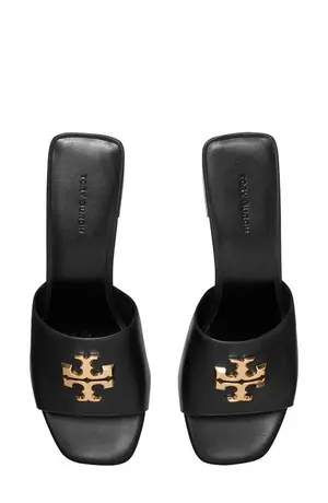 Tory Burch Eleanor Heeled Sandal - Black/gold