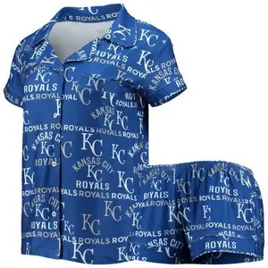 CONCEPTS SPORT Kansas City S Flagship Allover Print Top & Shorts Sleep Set - Royal