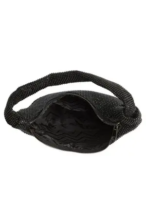 OLGA BERG Jessica Crystal Croissant Bag - Black