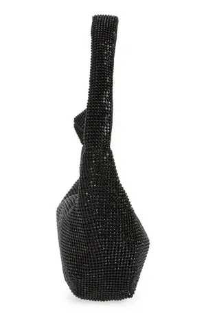 OLGA BERG Jessica Crystal Croissant Bag - Black