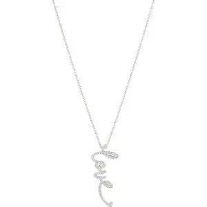 Nadri Cirque Love Pavé Zirconia Pendant Necklace - Rhodium