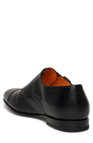 Santoni Daemons Double Monk Strap Shoe - Black