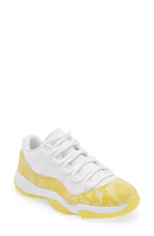 JORDAN Air 11 Retro Low Basketball Sneakers White/ Tour Yellow/ White