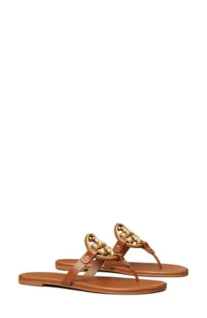 Tory Burch Tory Burch Metal Miller Leather Sandal Bourbon Miele