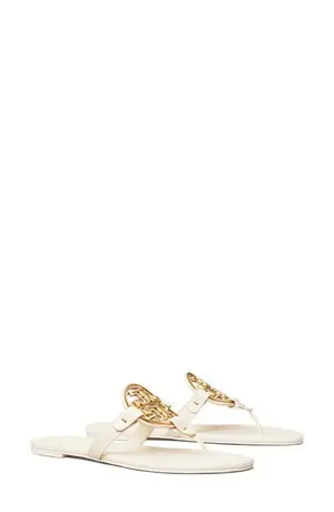 Tory Burch Tory Burch Metal Miller Leather Sandal New Cream/gold