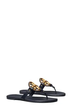Tory Burch Tory Burch Metal Miller Leather Sandal Perfect Navy/gold
