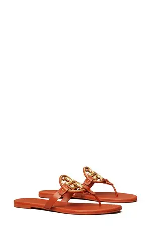 Tory Burch Metal Miller Leather Sandal - Spring Spice