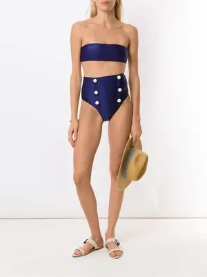 ADRIANA DEGREAS High-waisted Bikini With Button Detail