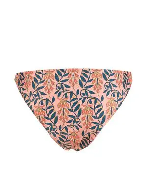 Agua Bendita Floral-print Bikini Bottom - Pink