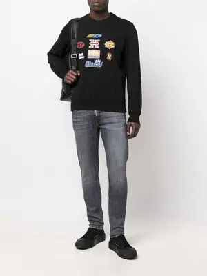 DIESEL® Logo-patch Crew-neck Sweatshirt