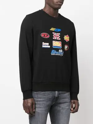 DIESEL® Logo-patch Crew-neck Sweatshirt