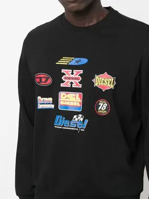 DIESEL® Logo-patch Crew-neck Sweatshirt