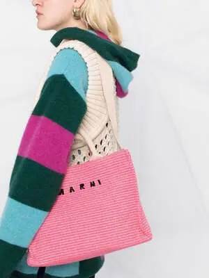 Marni Small Raffia Tote Bag