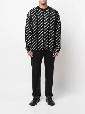 Balenciaga Intarsia-logo Crew-neck Jumper