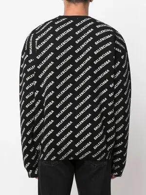 Balenciaga Intarsia-logo Crew-neck Jumper
